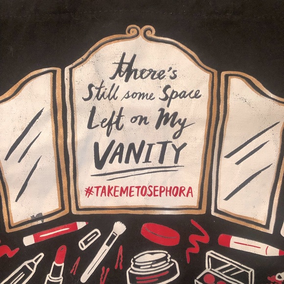 Sephora | Bags | Sephora Canvas Tote Black Vanity Makeup | Poshmark